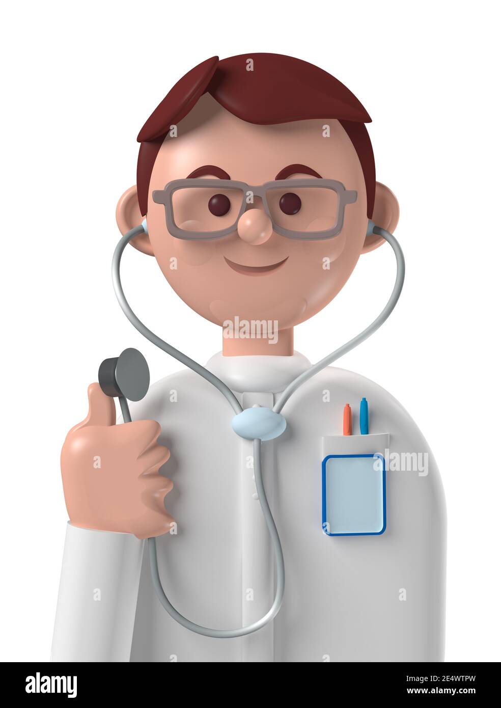 Cartoon character 3d avatar middle age smiling caucasian male ...