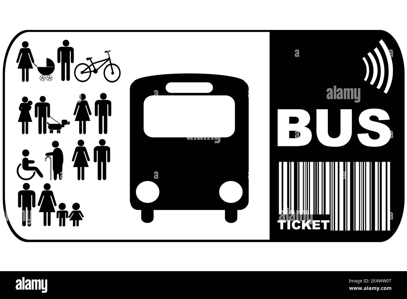 Bus ticket isolated on white background Stock Vector Image & Art - Alamy