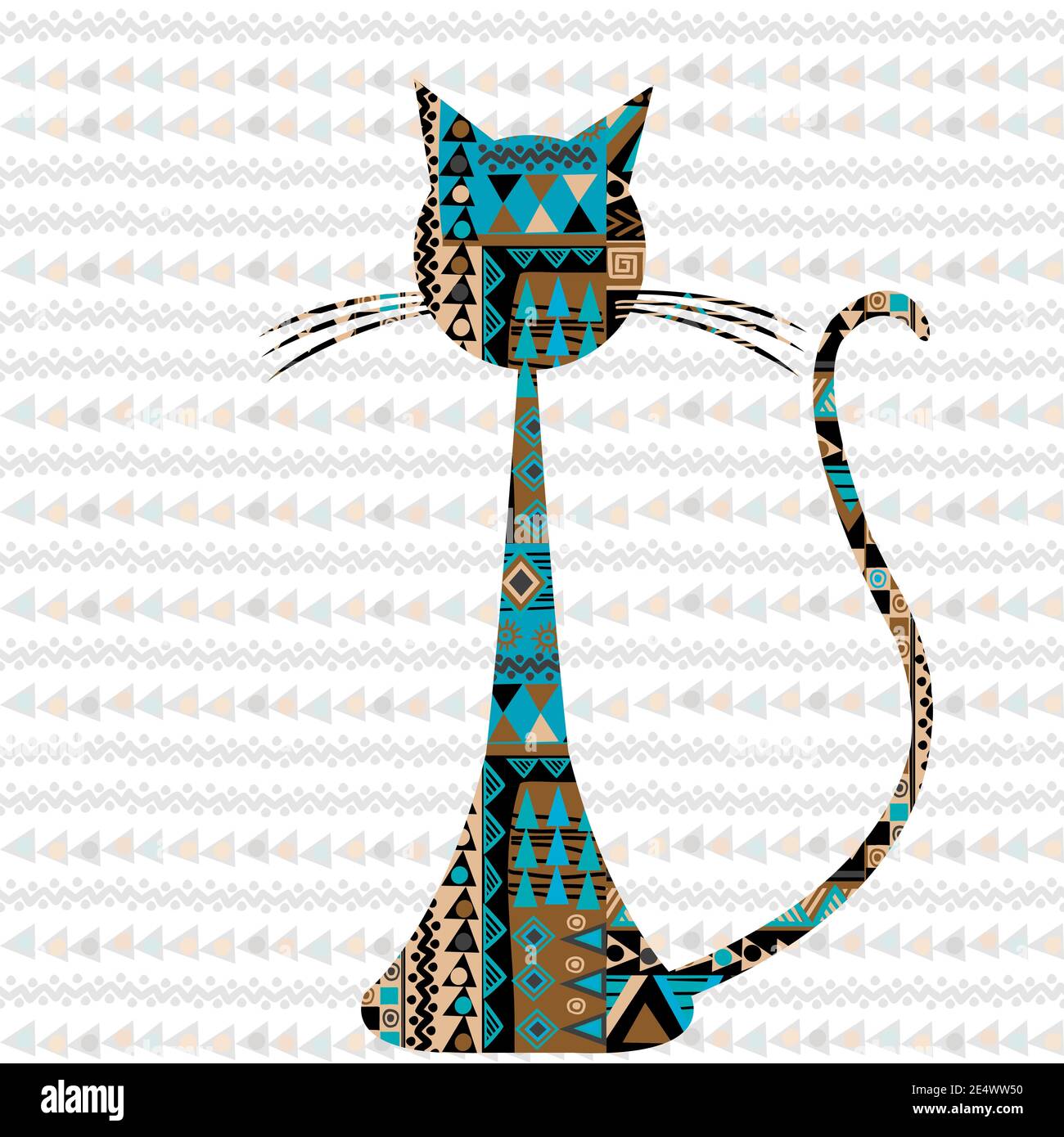 Ethnic motifs pattern ornate cat Stock Vector Image & Art - Alamy