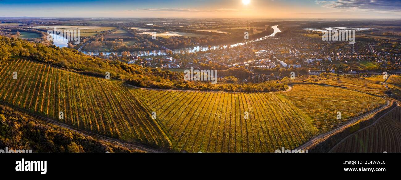 Tokaj, Hungary - Aerial panoramic view of the world famous Hungarian ...