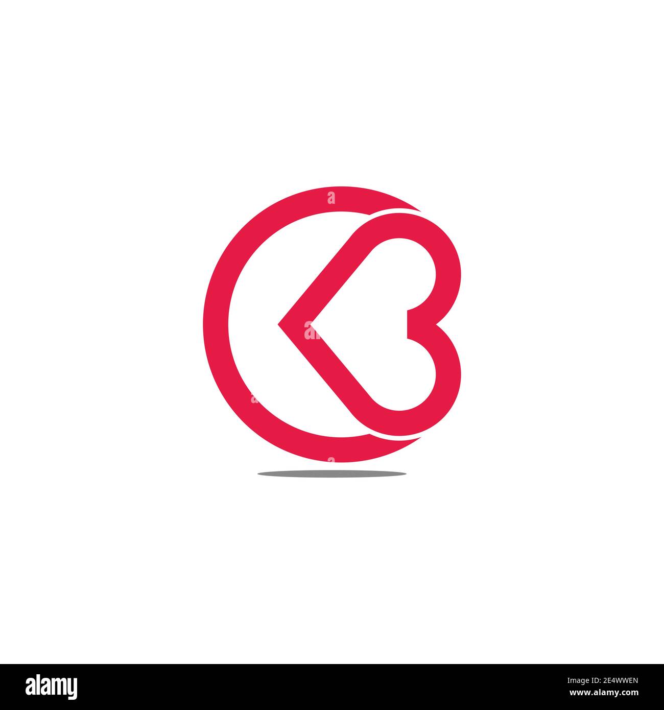 abstract letter cb love heart care symbol logo vector Stock Vector ...