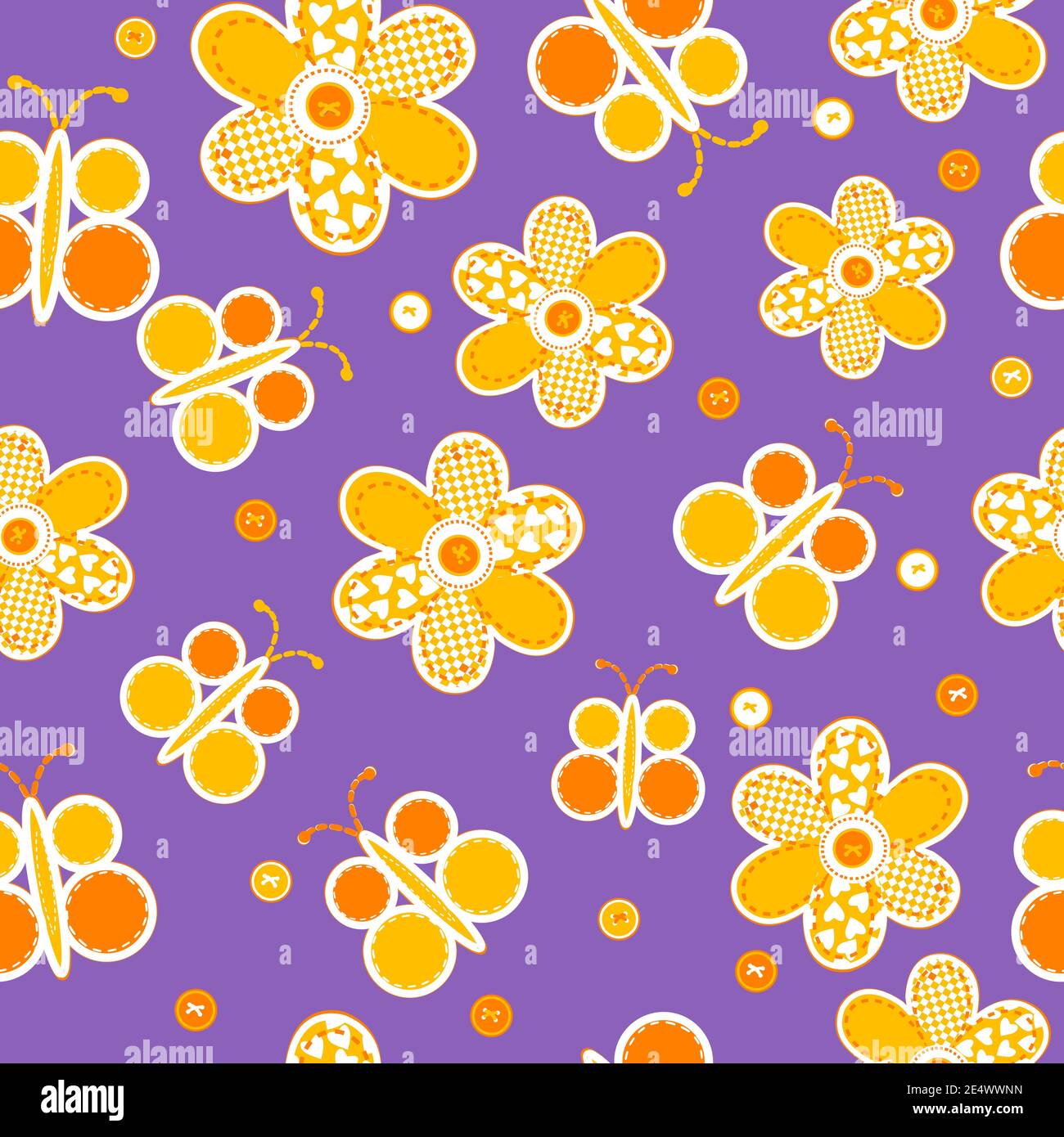Seamless sewing pattern orange hi-res stock photography and images - Alamy