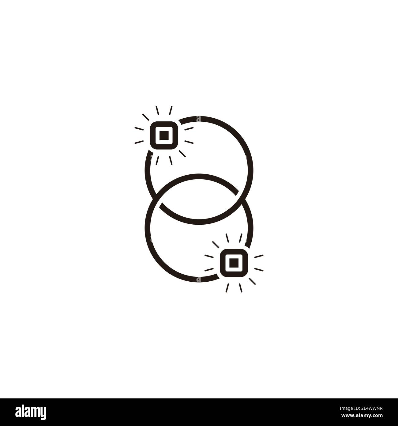 Linked Circles Rings Object Unique Geometric Line Logo Vector Stock Vector Image And Art Alamy