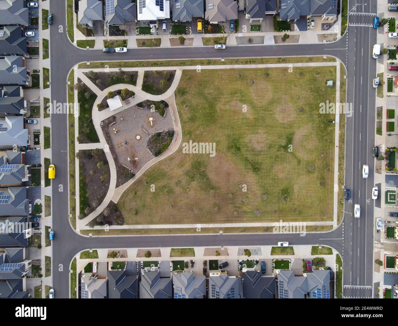 Suburban Community Park from Above Aerial View Stock Photo - Alamy