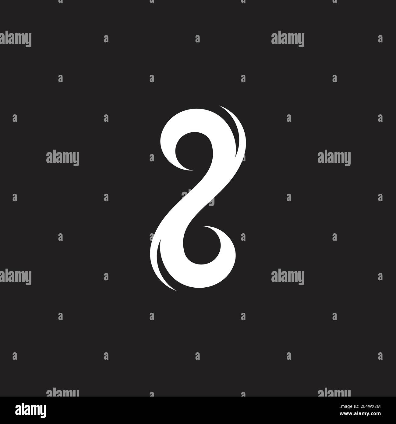 number two simple abstract infinity design geometric logo vector Stock ...