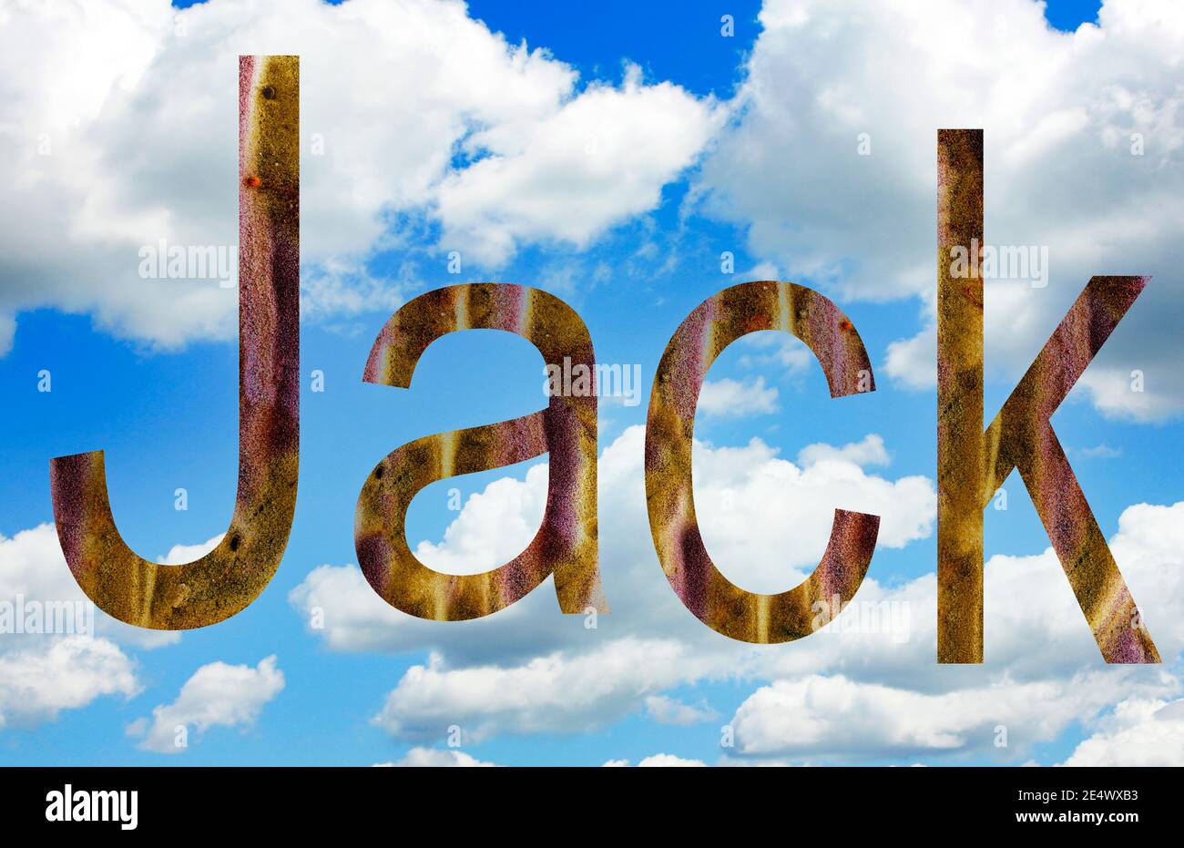 Name Jack in english surrounded by rainbow and sky background Stock ...