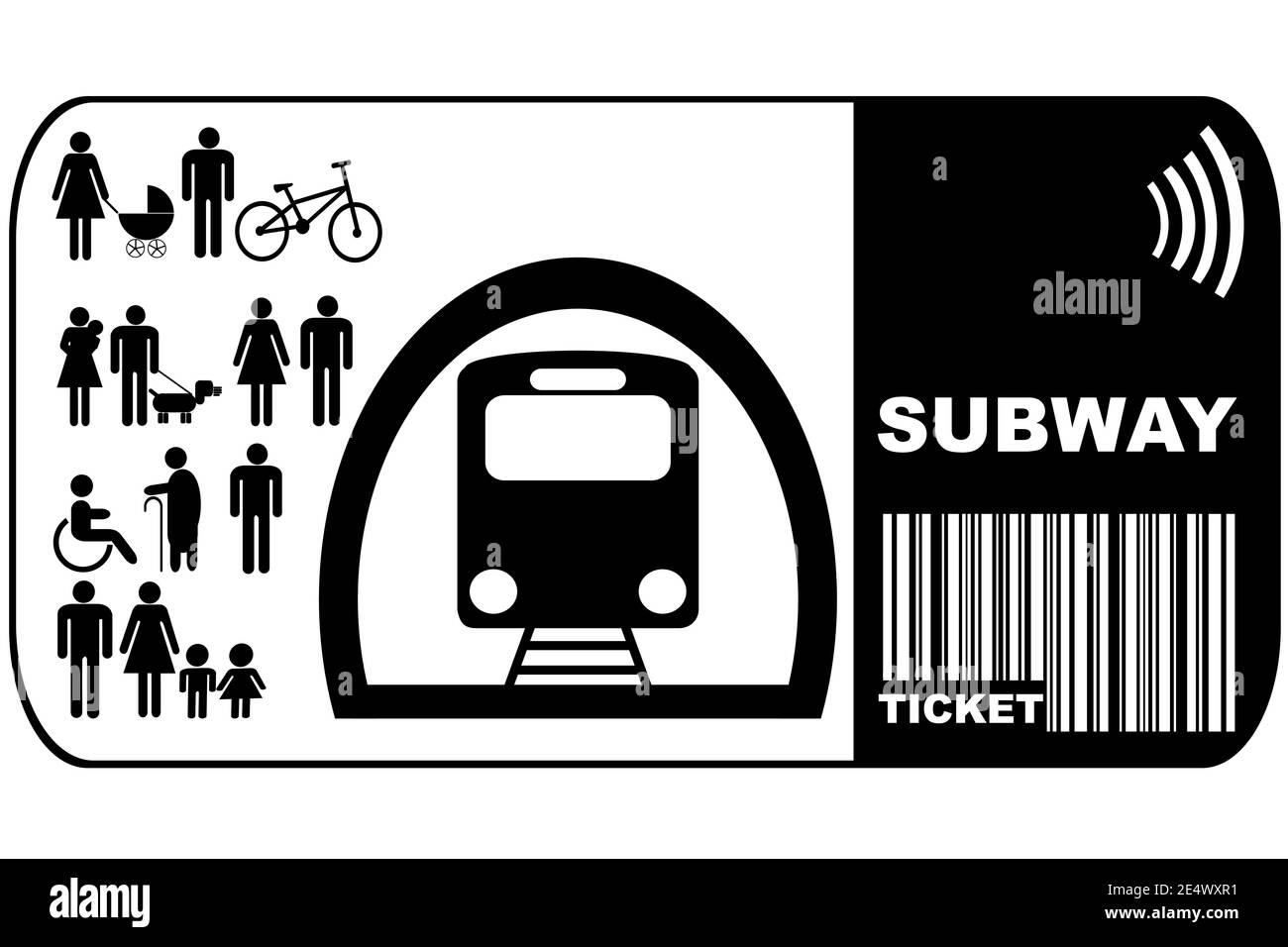 Subway ticket isolated on white background ticket Stock Vector Image ...