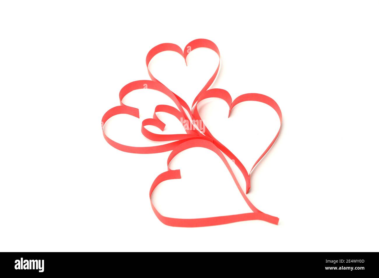 Decorated red hearts isolated on white background Stock Photo - Alamy