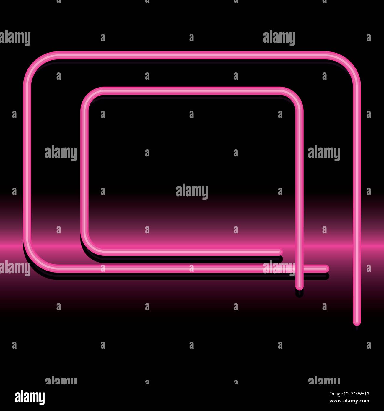 Neon pink banner frame design, Decoration advertising and fluorescent ...