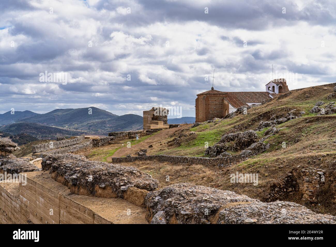 Alcazaba de Reina, Moorish fortress over village of Reina, Badajoz ...