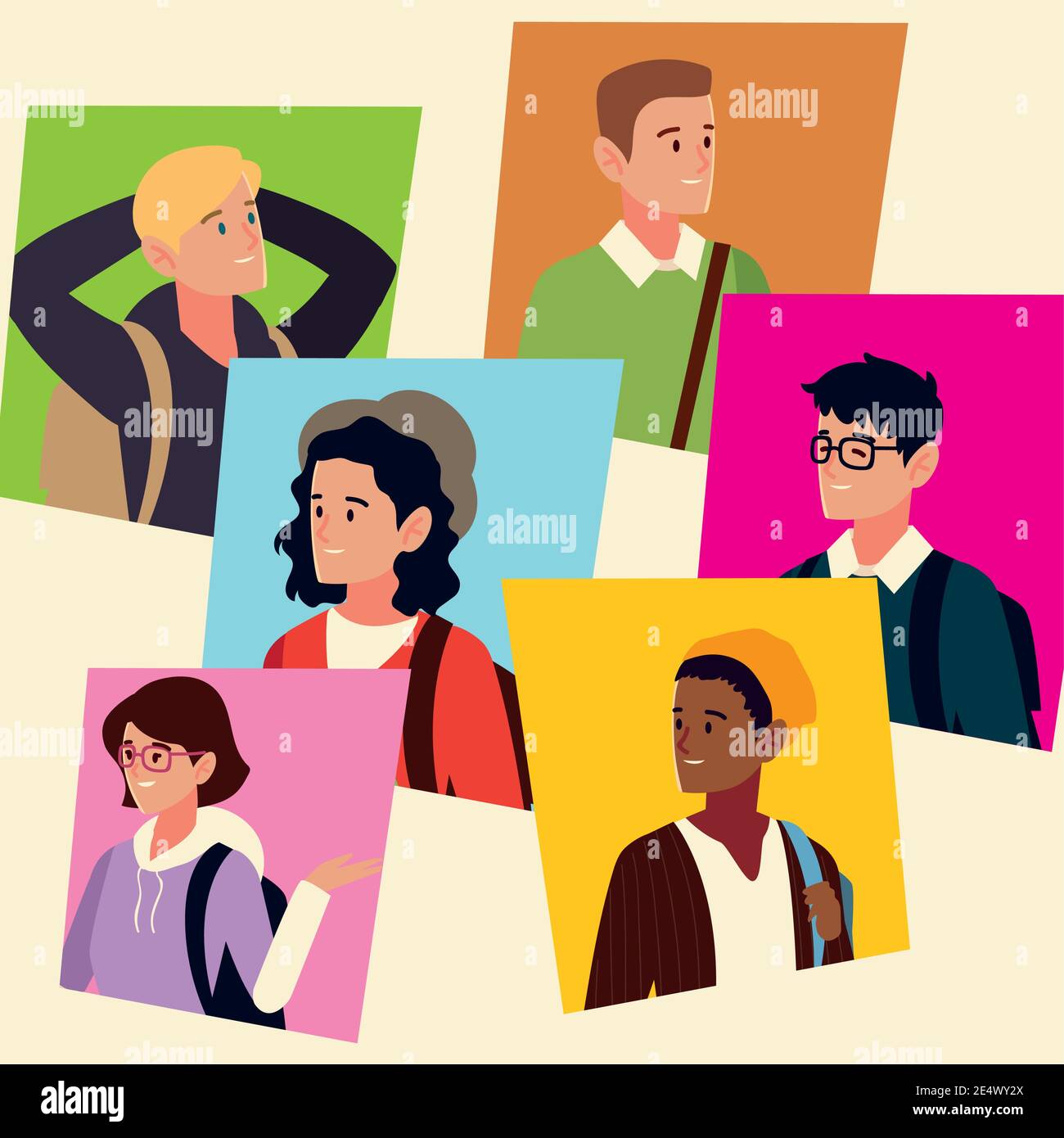 university students female classmates standing with bags vector ...
