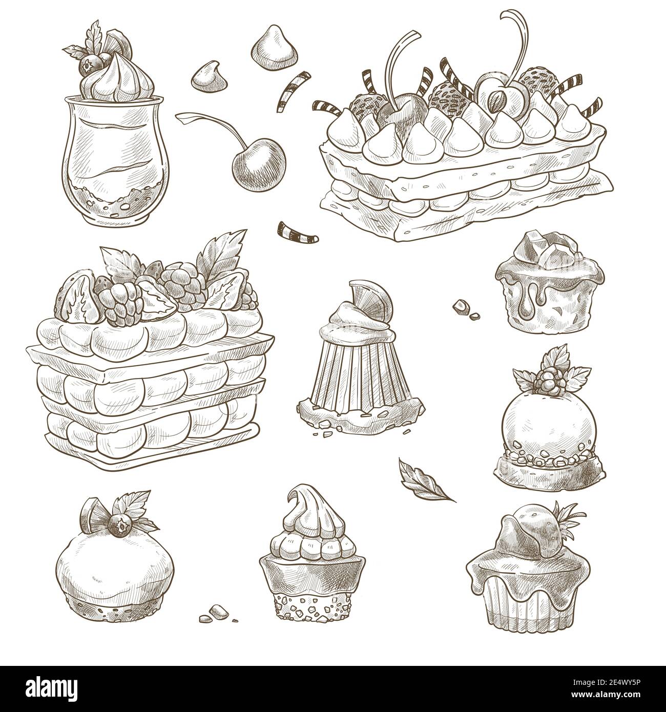 Assortment sweets Stock Vector Images - Alamy