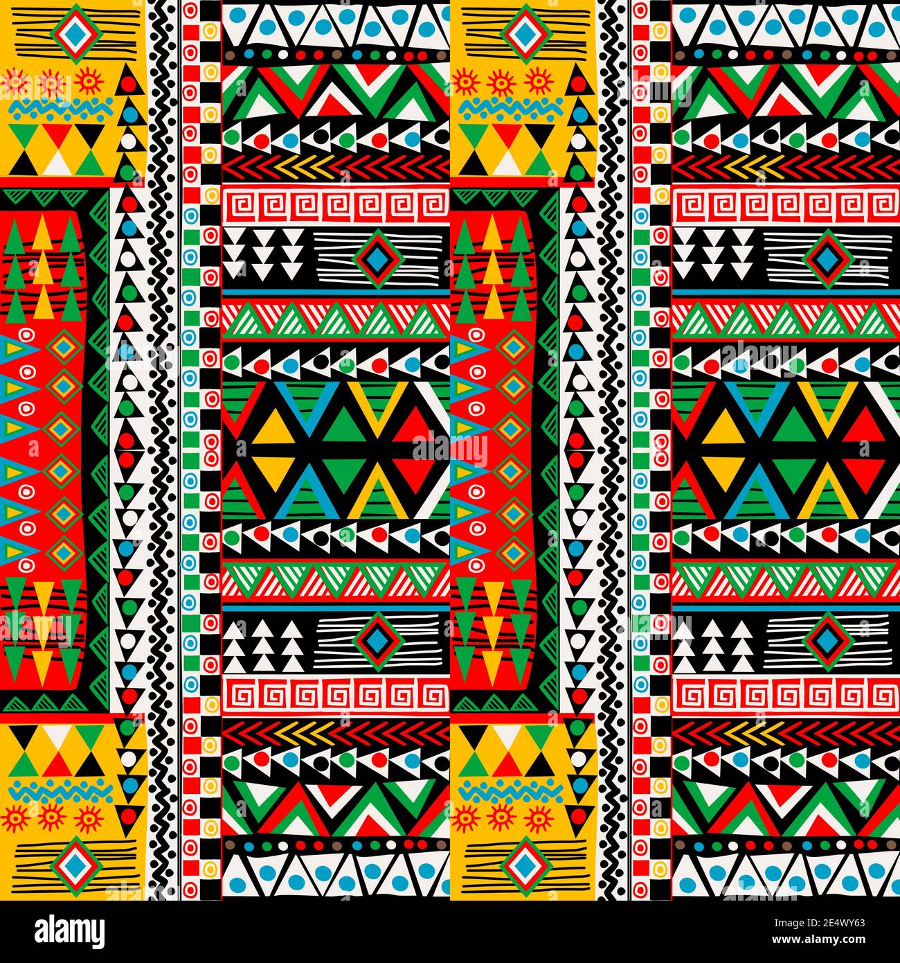 Colored patchwork design with african ethnic motifs Stock Vector Image ...