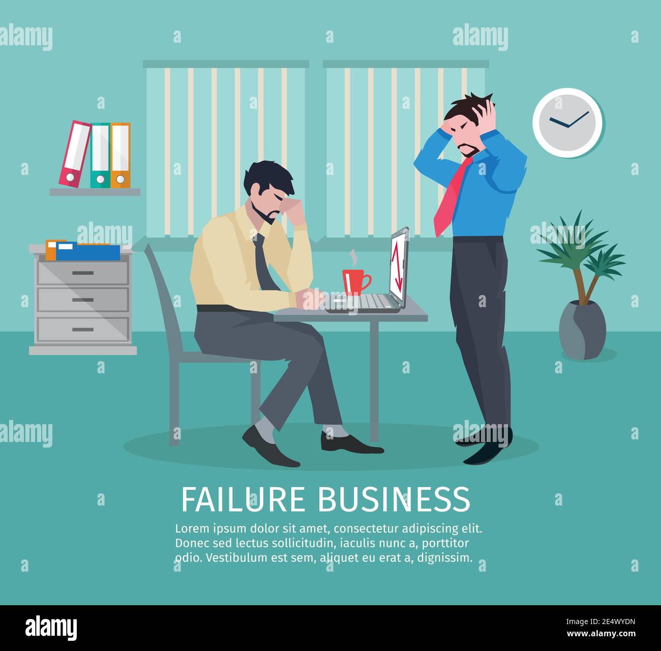 Failure business concept with frustrated people in office interior ...