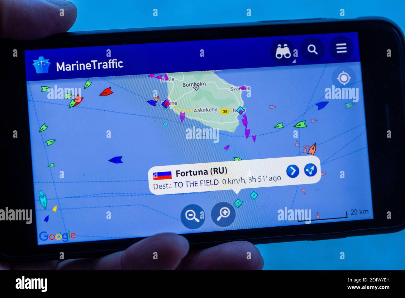 Wismar, Germany. 25th Jan, 2021. The app "MarineTraffic" can be seen on ...