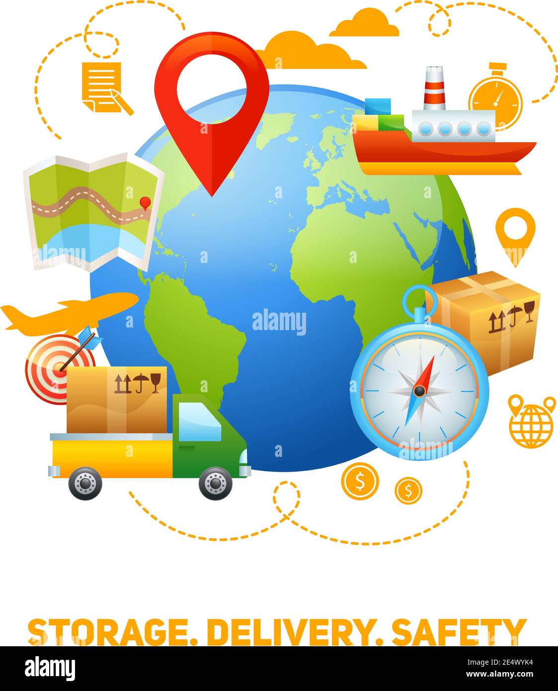 Worldwide global freight storage and safe speedy delivery service ...