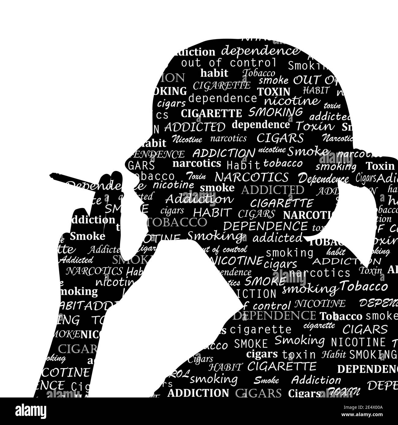 Girl smoking silhouette with typography pattern Stock Vector Image ...