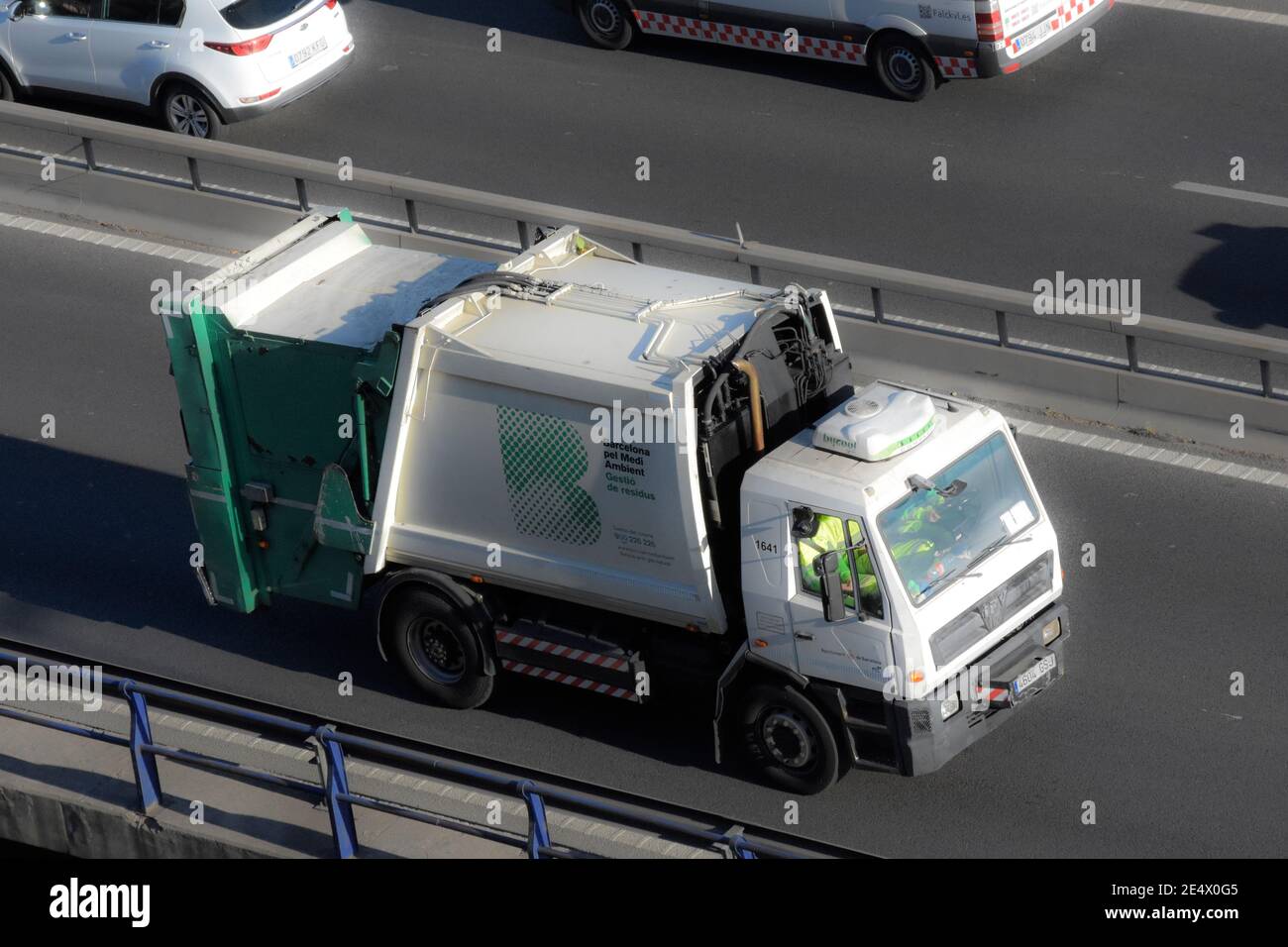 Municipal services, recycling collection. Municipal truck of waste ...