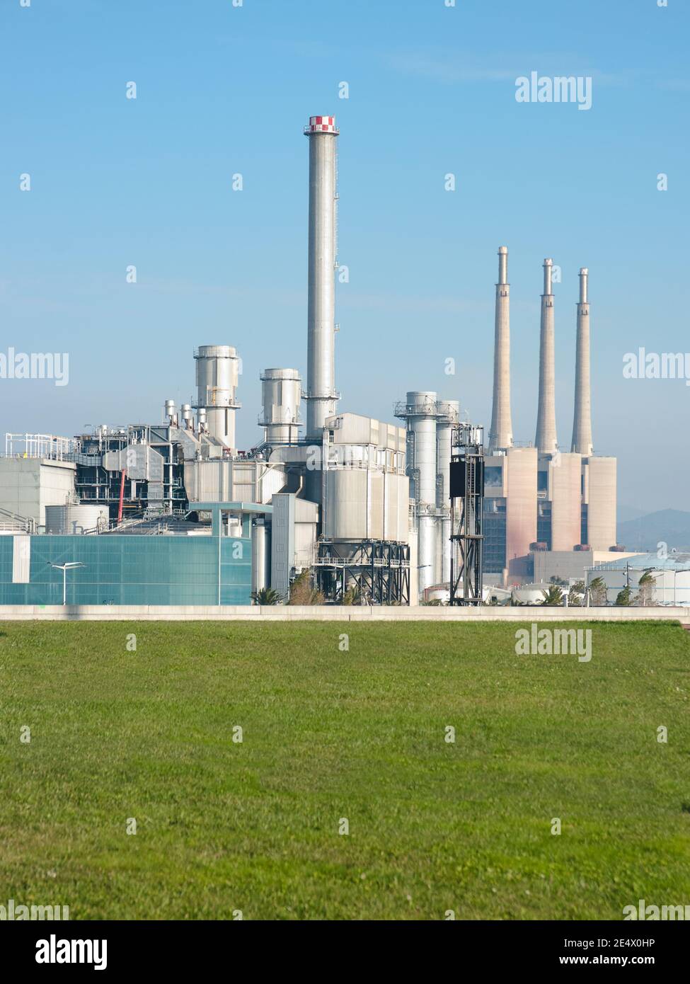 power station and green grass Stock Photo - Alamy