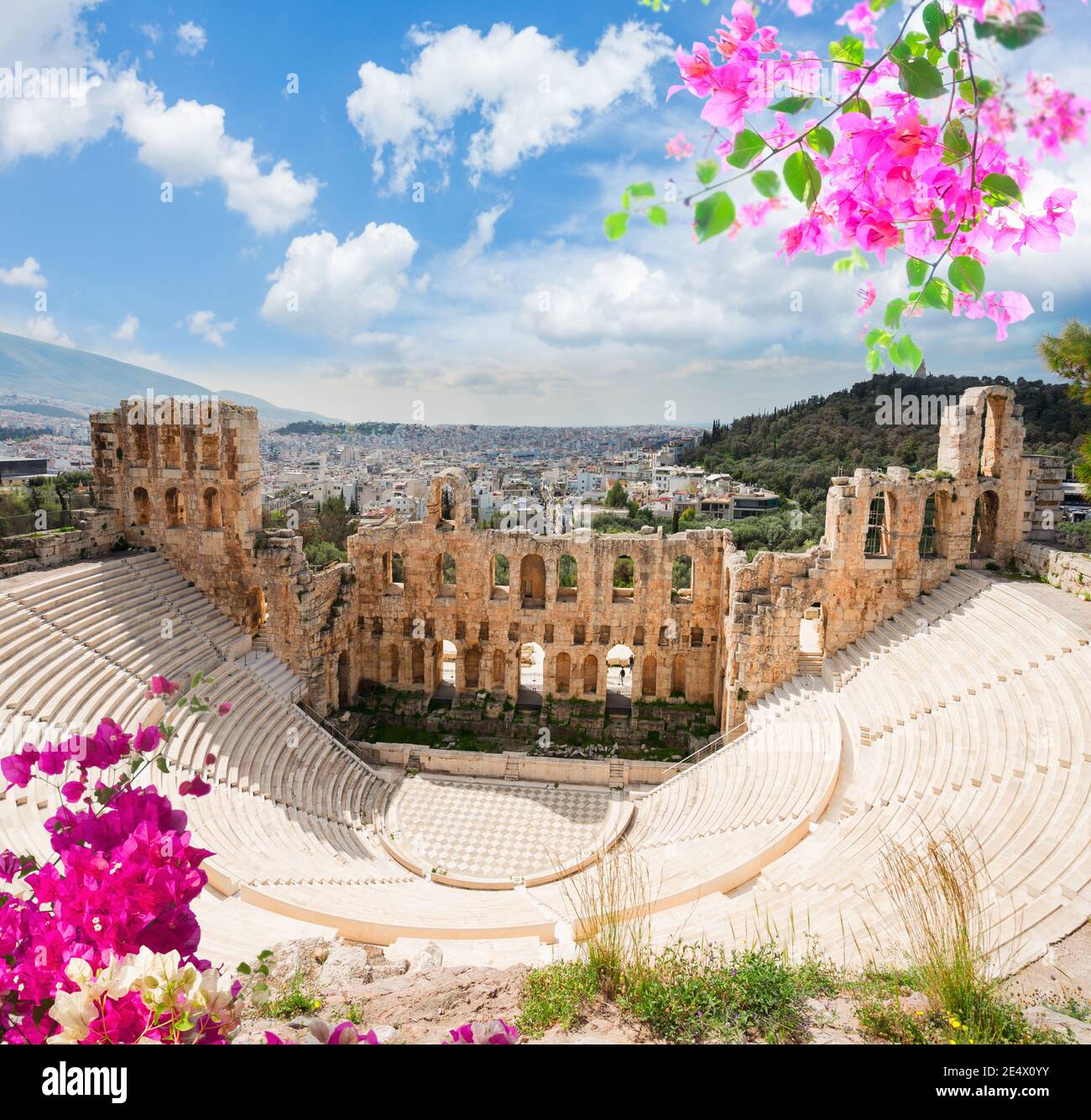 Herodes Atticus amphitheater of Acropolis, Athens Stock Photo - Alamy