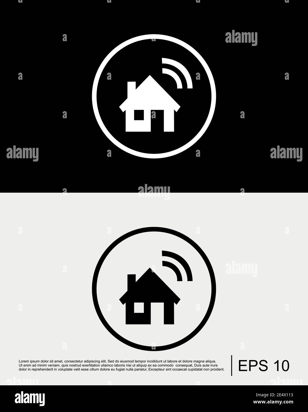 Smart house line icon Black and White Stock Photos & Images - Alamy