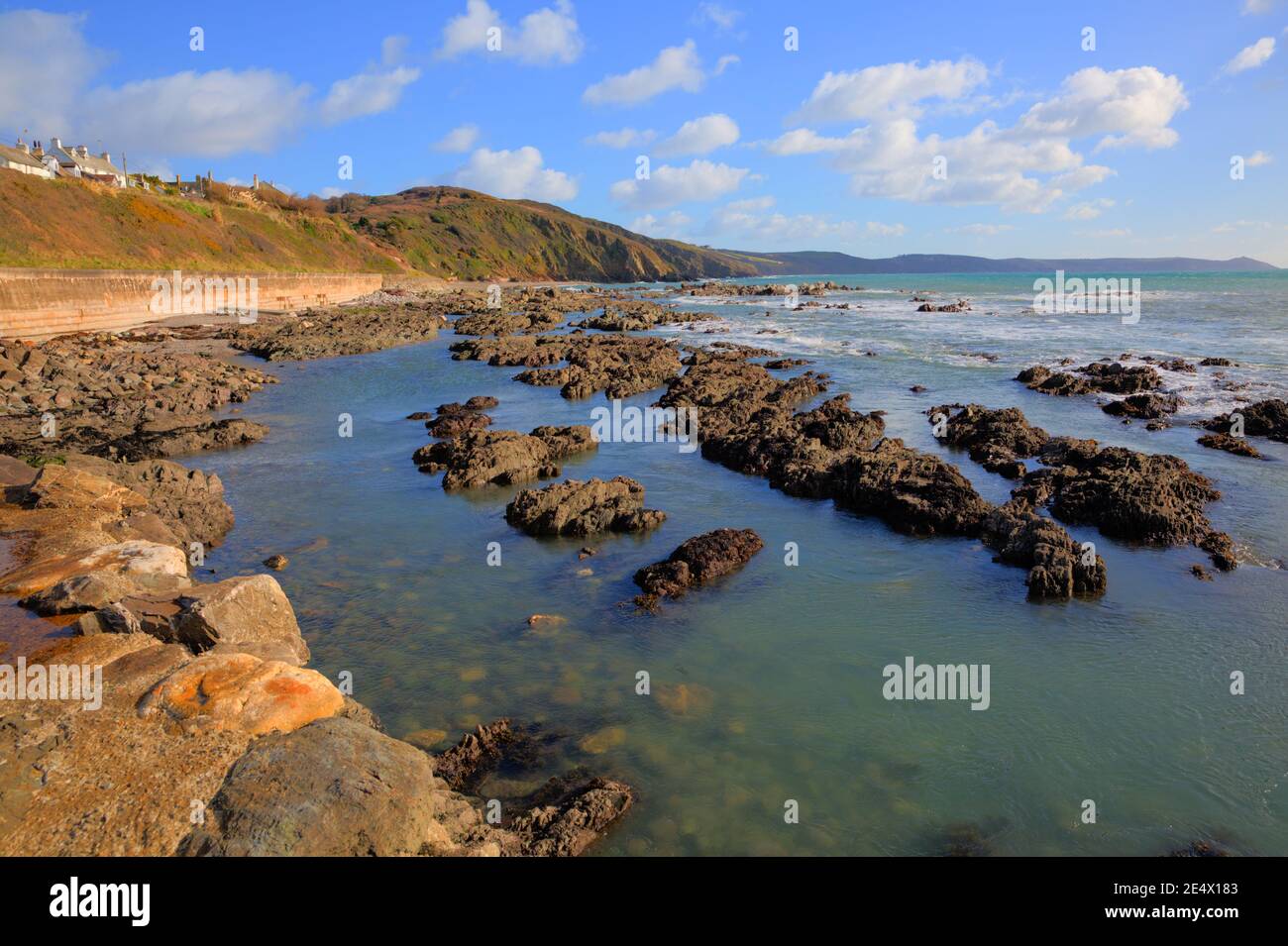 Portwrinkle Cornwall coast rock pools near Looe England UK Stock Photo ...