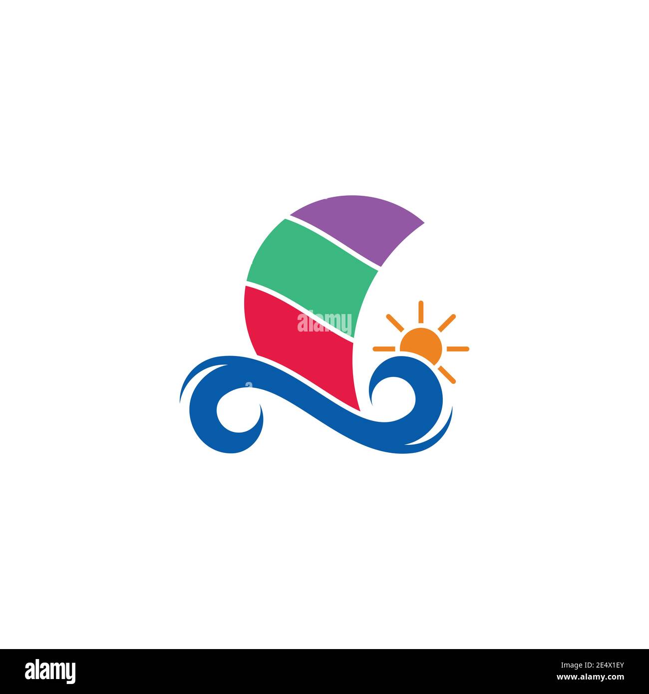 colorful waves sail voyage symbol vector Stock Vector Image & Art - Alamy