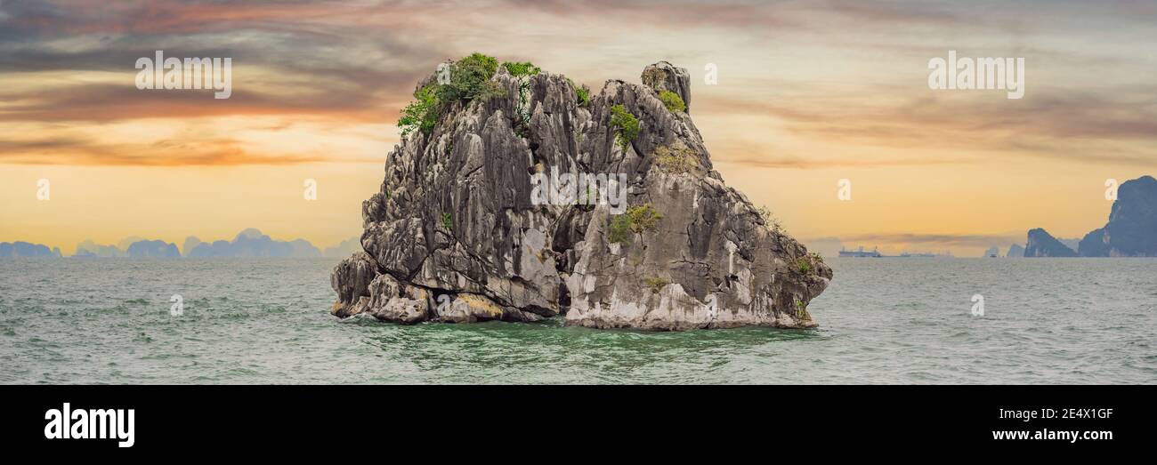 Picturesque sea landscape. Ha Long Bay, Vietnam BANNER, LONG FORMAT ...