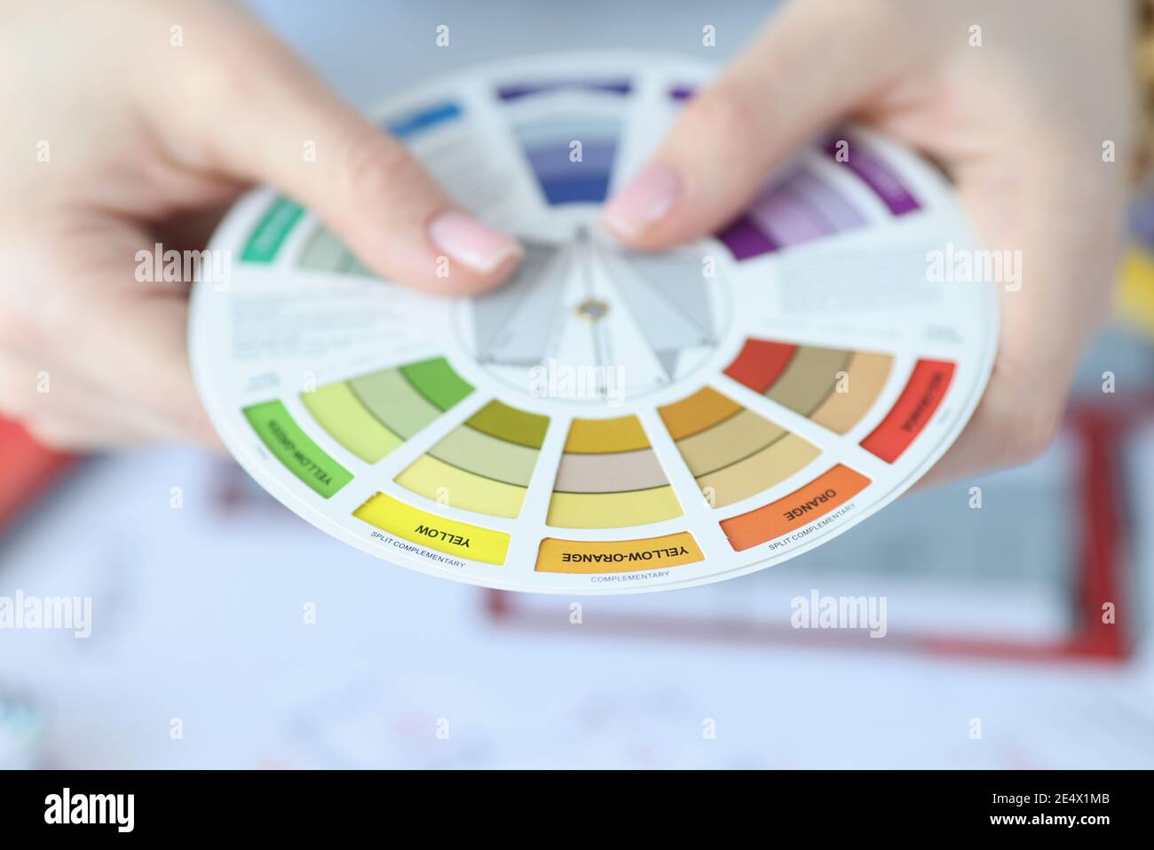 In hands of color scheme and compatibility with other colors Stock ...