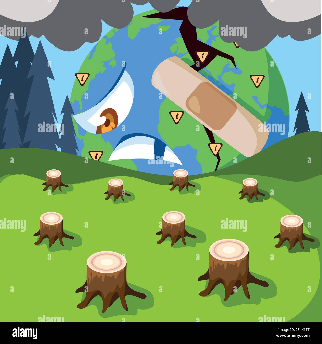 Deforestation Stock Vector Images - Alamy