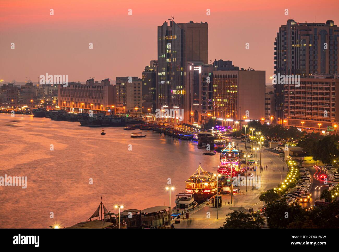 DUBAI, UNITED ARAB EMIRATES - Aug 31, 2019: Panoramic View of Old Dubai ...