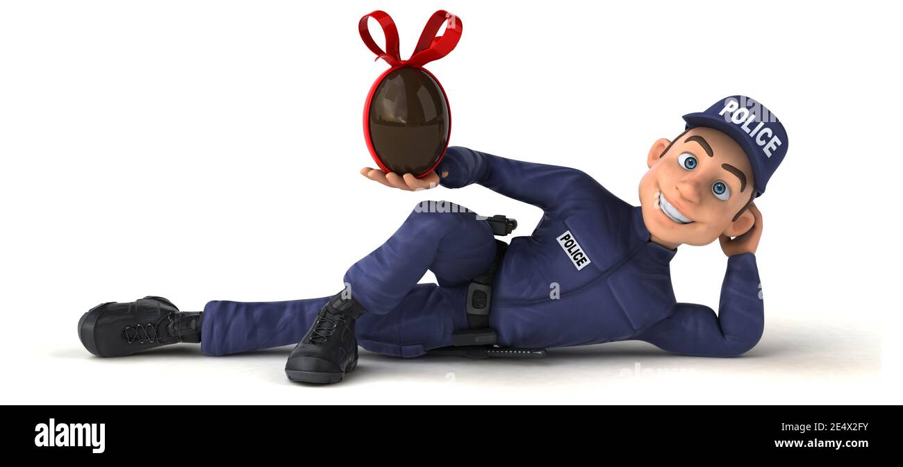 Fun 3D illustration of a cartoon Police Officer Stock Photo - Alamy