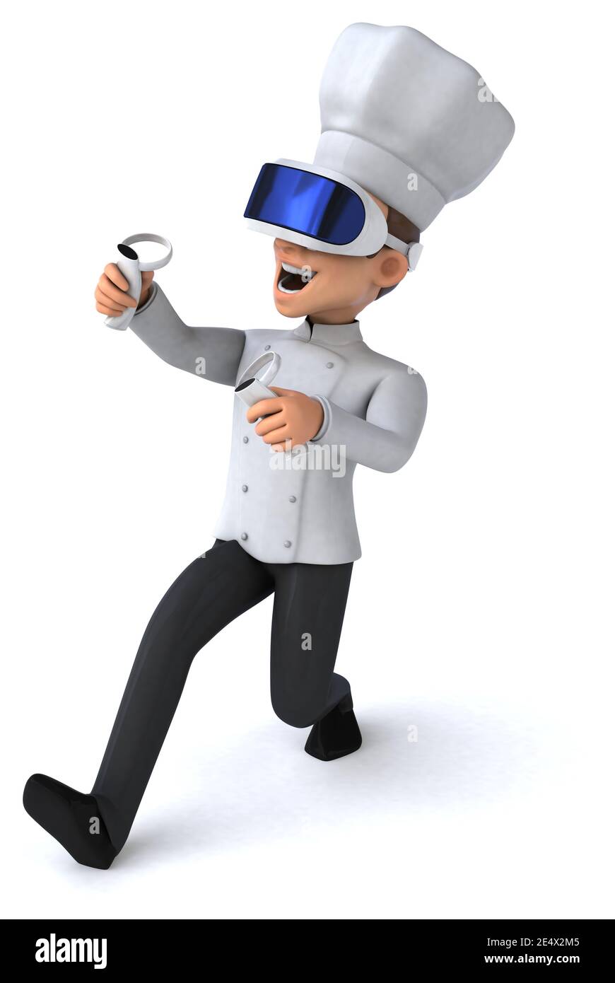 Fun 3D Illustration of a chef with a VR Helmet Stock Photo - Alamy