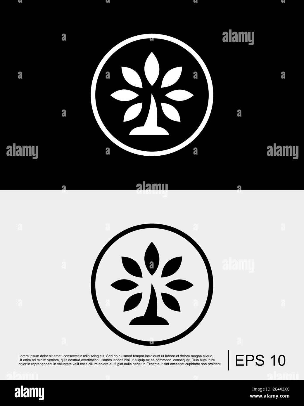 Tree With Leaves Icon Template Stock Vector Image & Art - Alamy