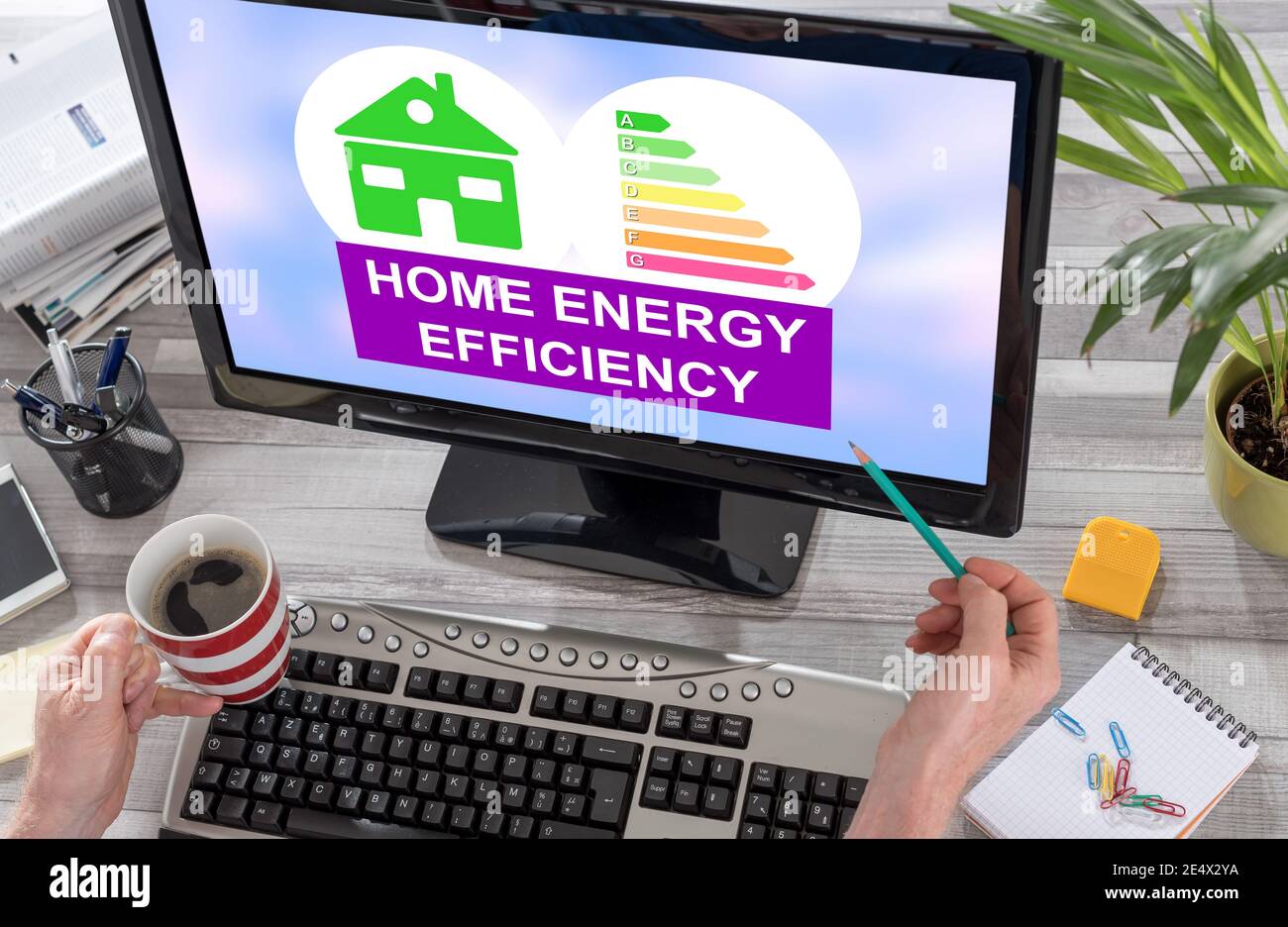 Home energy efficiency concept on a computer screen Stock Photo - Alamy