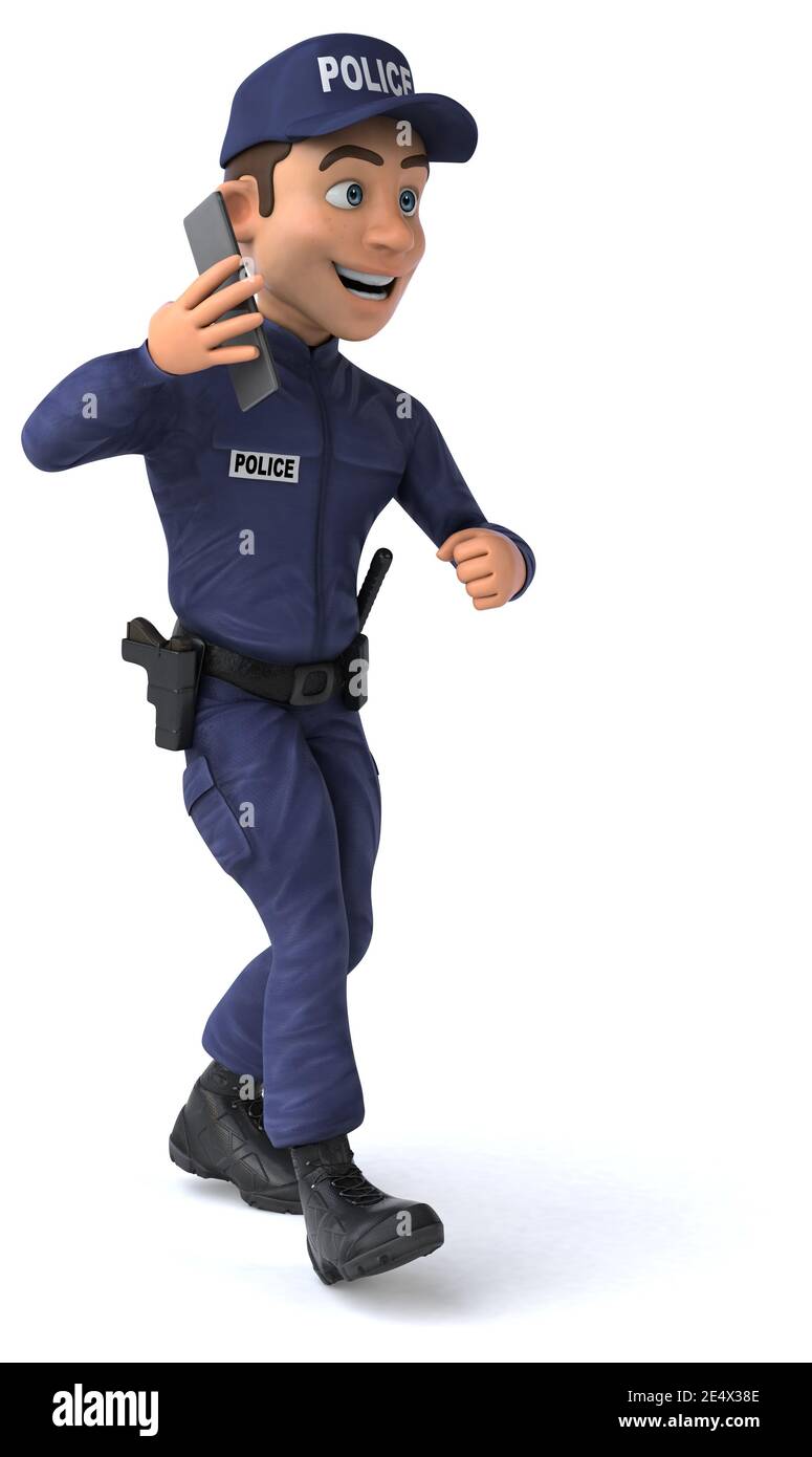 Fun 3D illustration of a cartoon Police Officer Stock Photo - Alamy