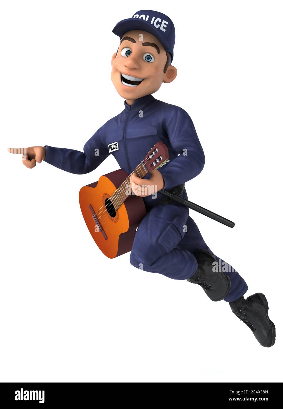 Fun 3D illustration of a cartoon Police Officer Stock Photo - Alamy