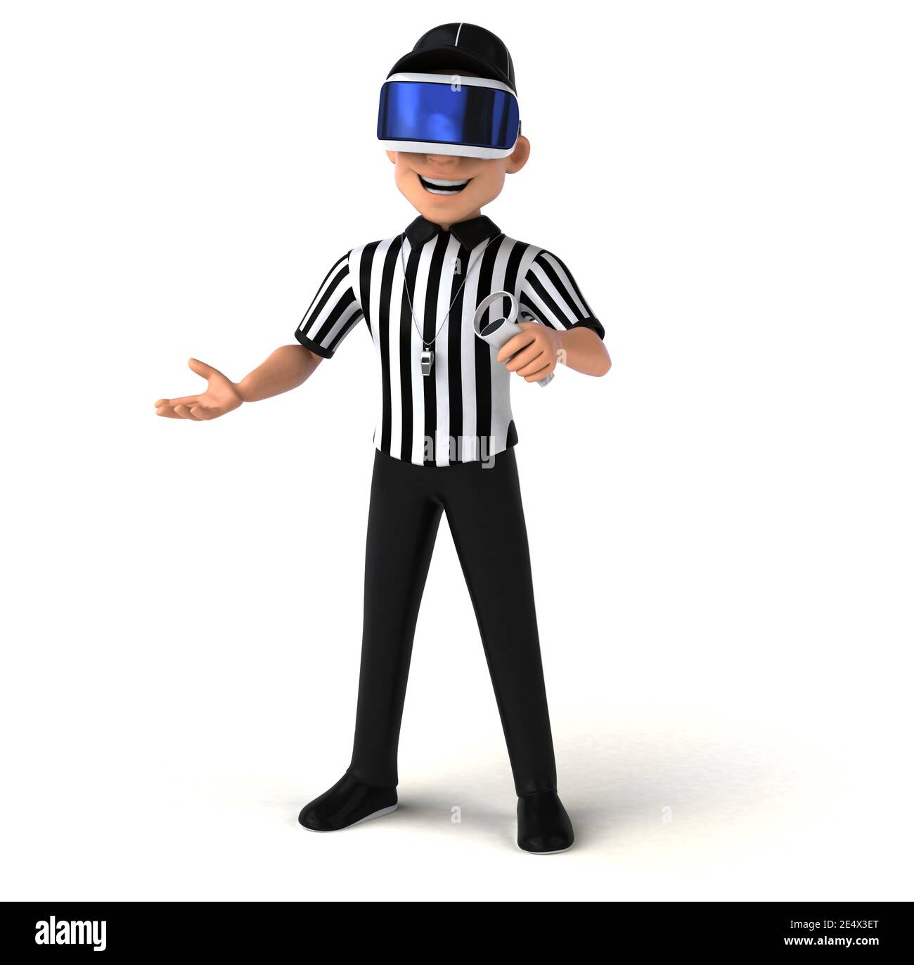 Fun 3D Illustration of a referee with a VR Helmet Stock Photo - Alamy