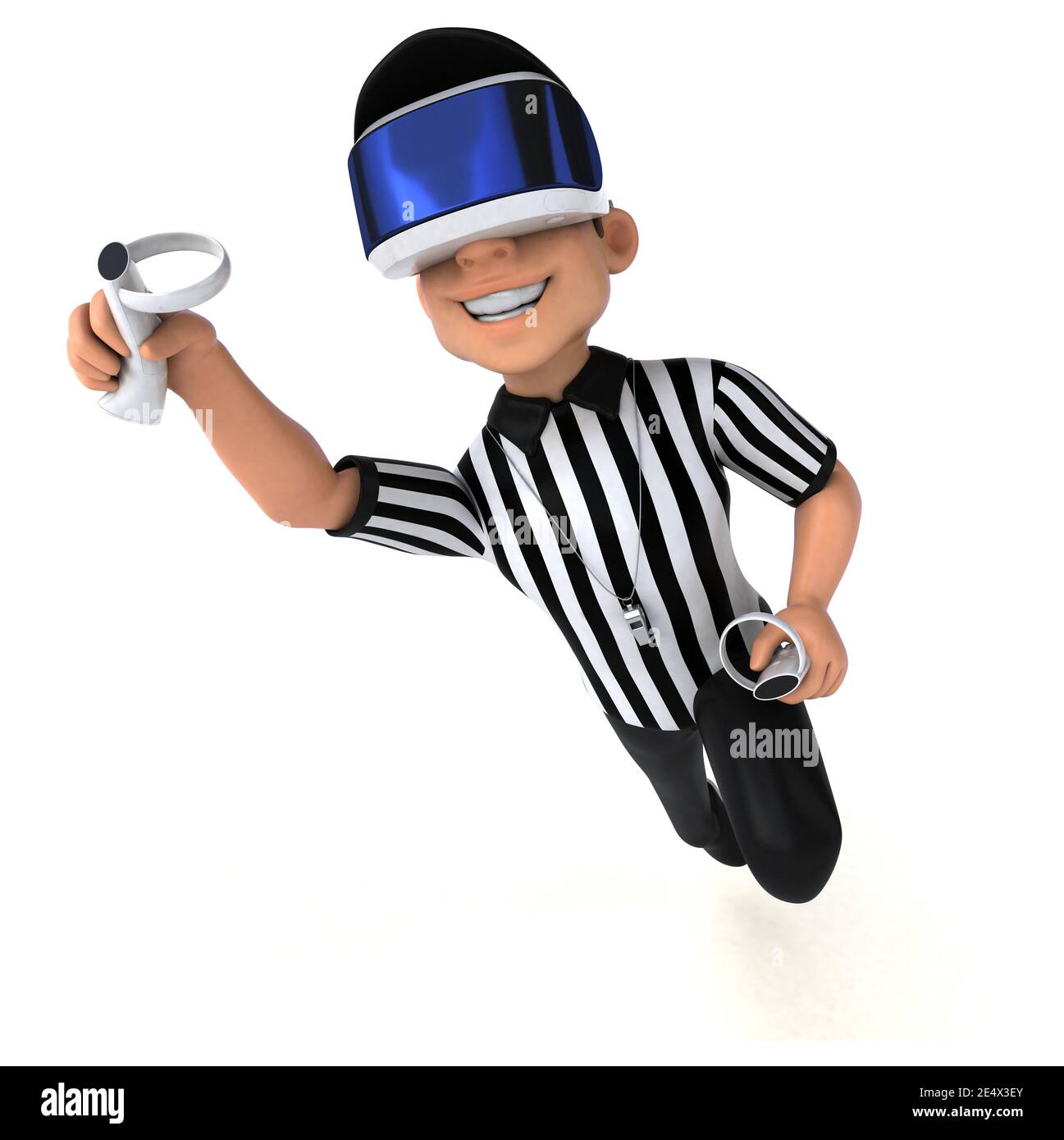 Fun 3D Illustration of a referee with a VR Helmet Stock Photo - Alamy