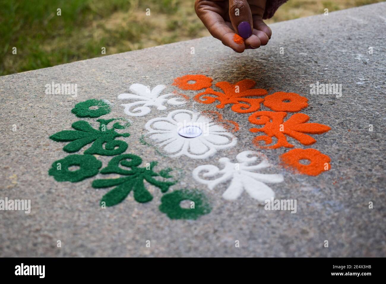 Indian flag rangoli hi-res stock photography and images - Alamy