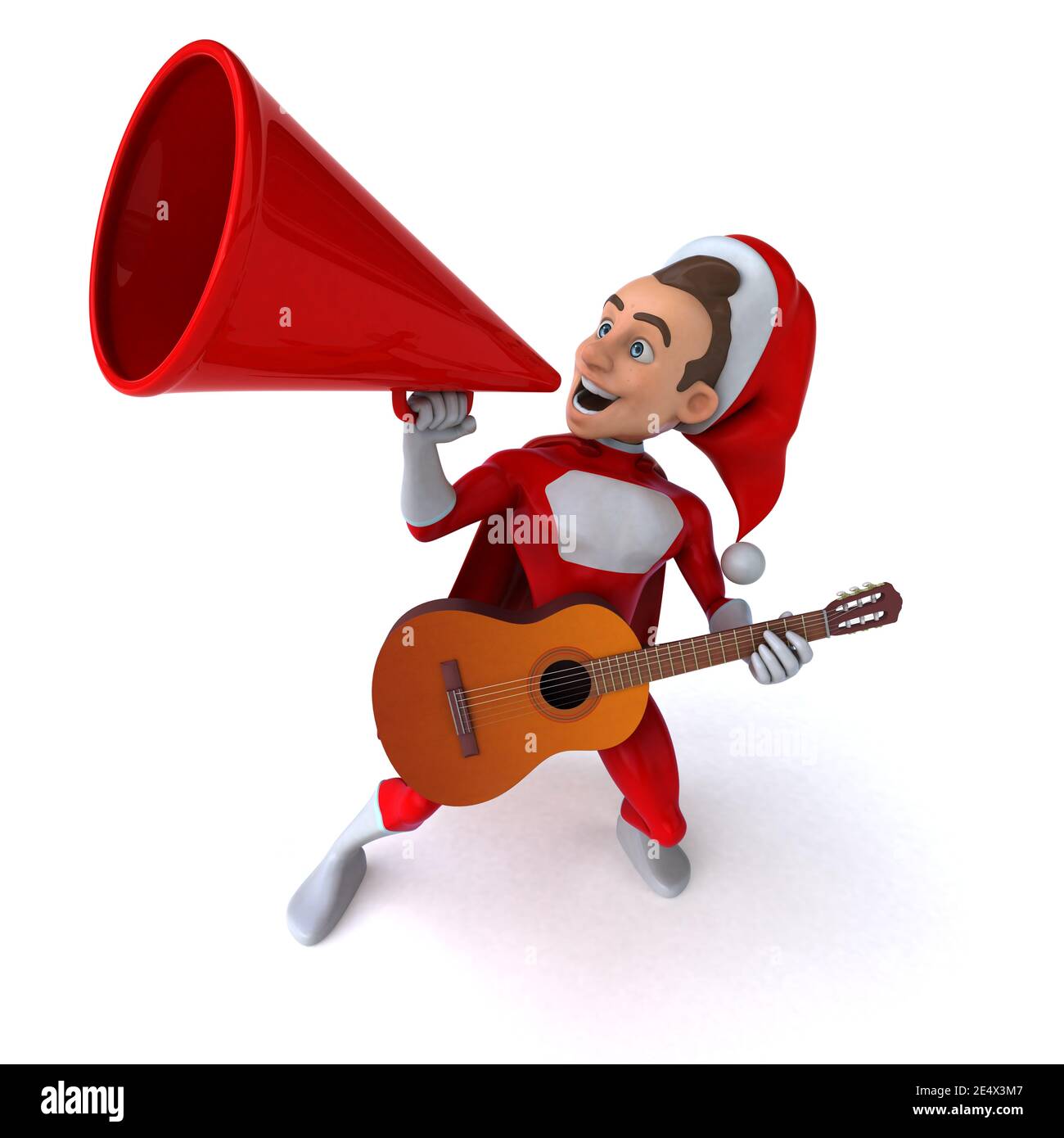 Fun 3D illustration of a fun super santa claus Stock Photo - Alamy
