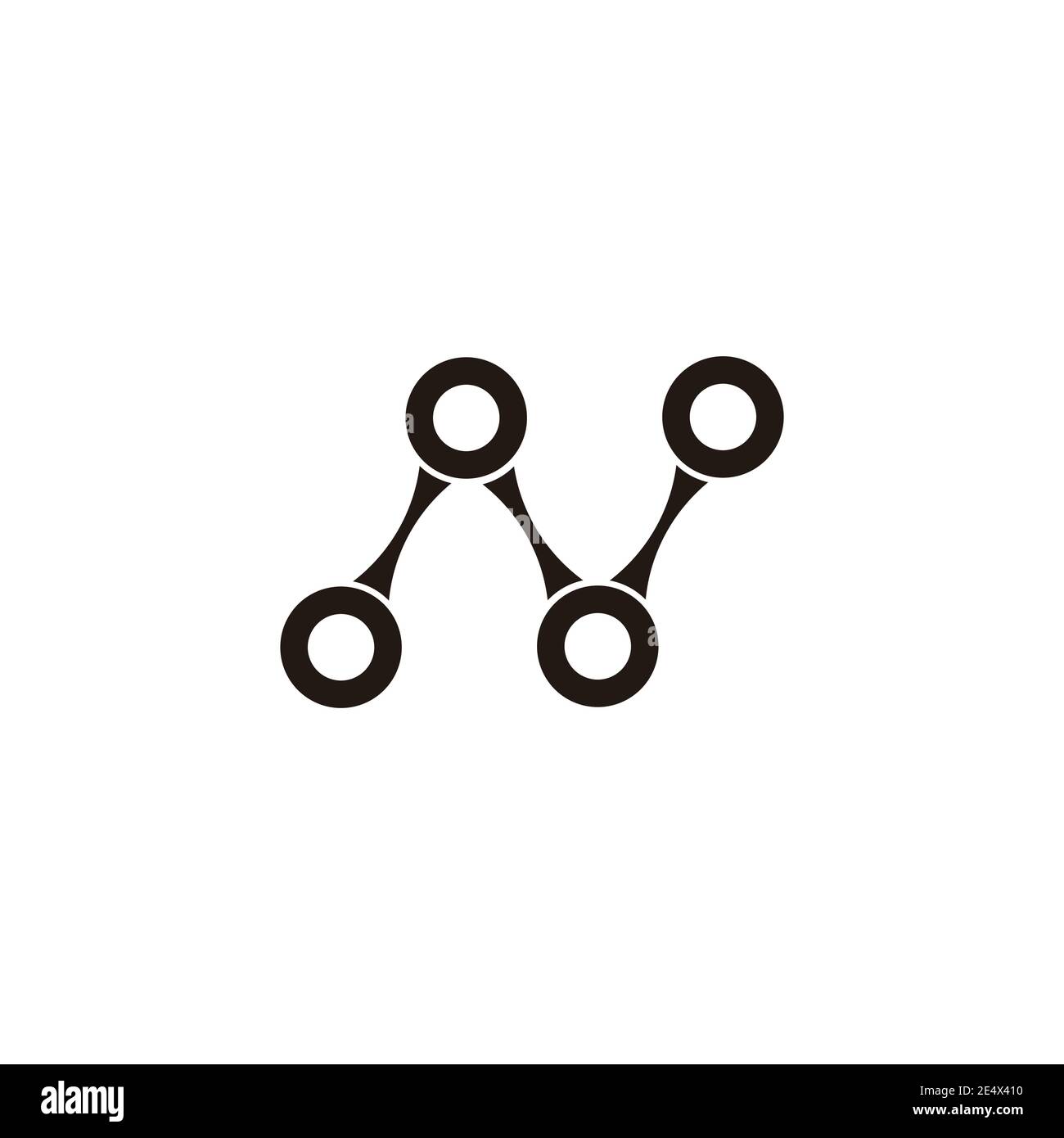 abstract letter n linked chain points logo vector Stock Vector Image ...