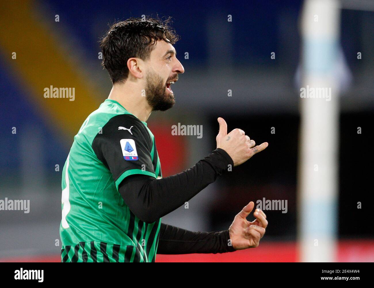 Rome, Italy. 24th Jan, 2021. Sassuolo's Francesco Caputo celebrates ...