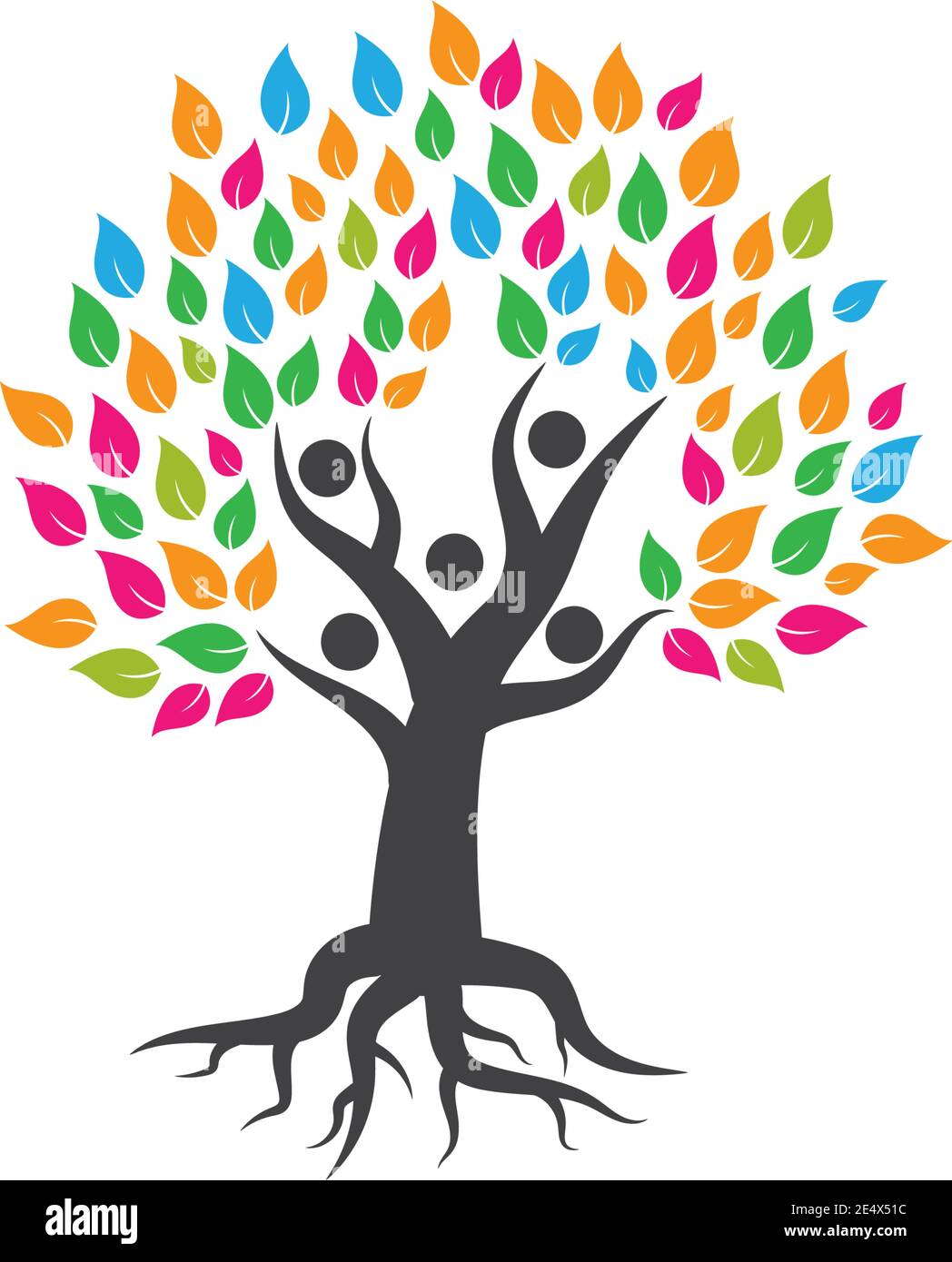 family tree logo template vector illustration Stock Vector Image & Art ...