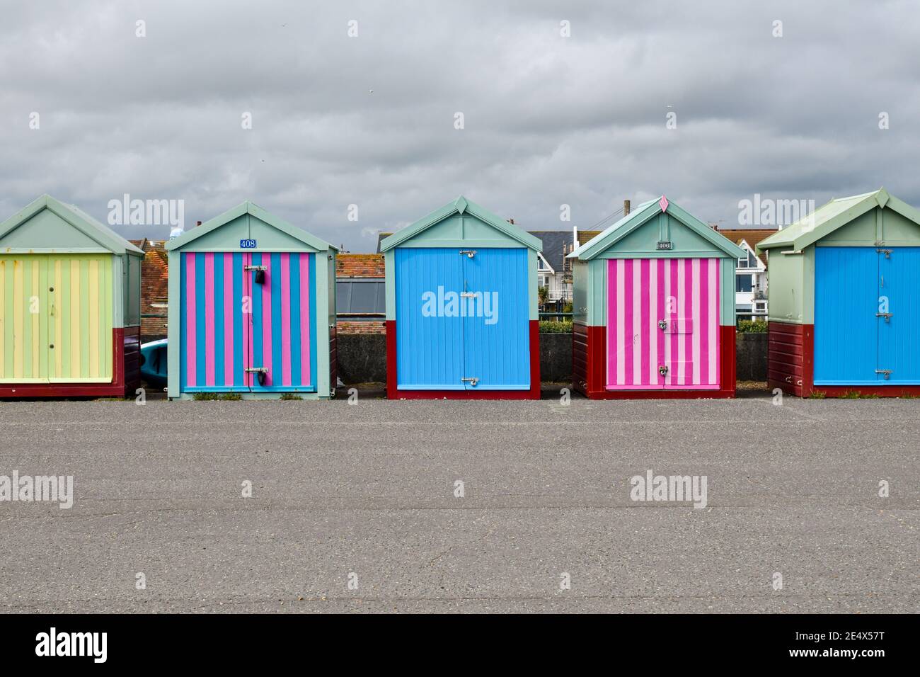 A line of beach huts, Brighton, UK Stock Photo - Alamy