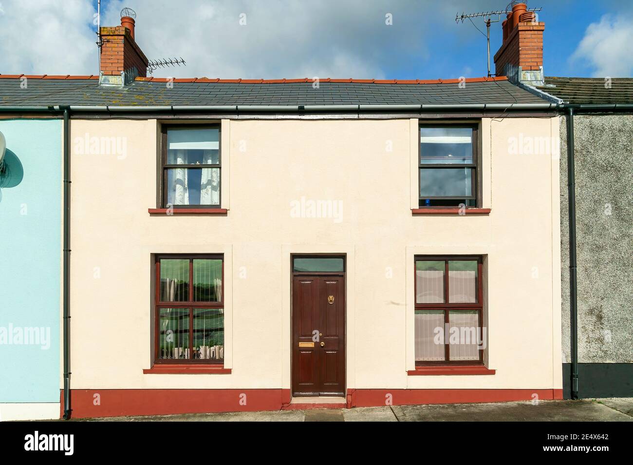 Old fashioned architecture buildings of colourful terraced town houses ...