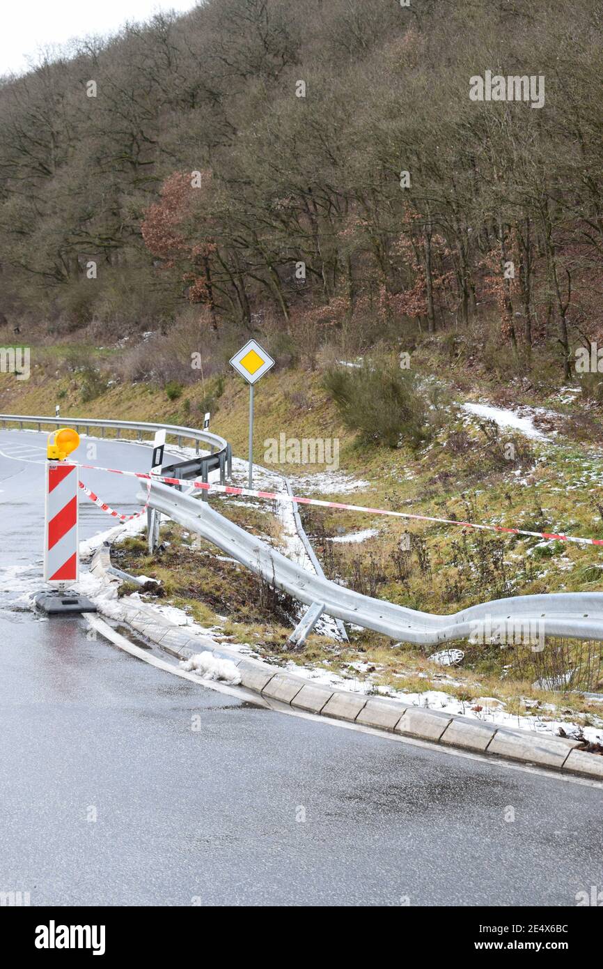 crashed barriers at a bus stop Stock Photo - Alamy