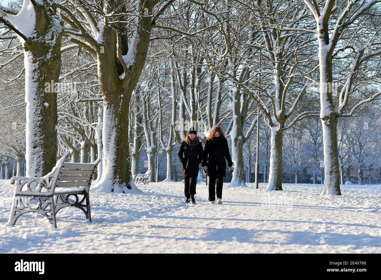 Leicester, Leicestershire, UK 25th Jan 2021. UK. Weather. Snow. A snowy ...