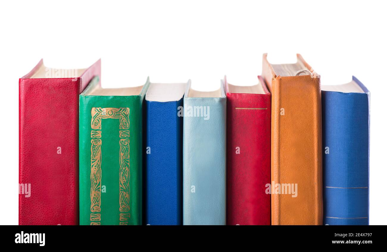 stack of Old books isolated on white Stock Photo - Alamy