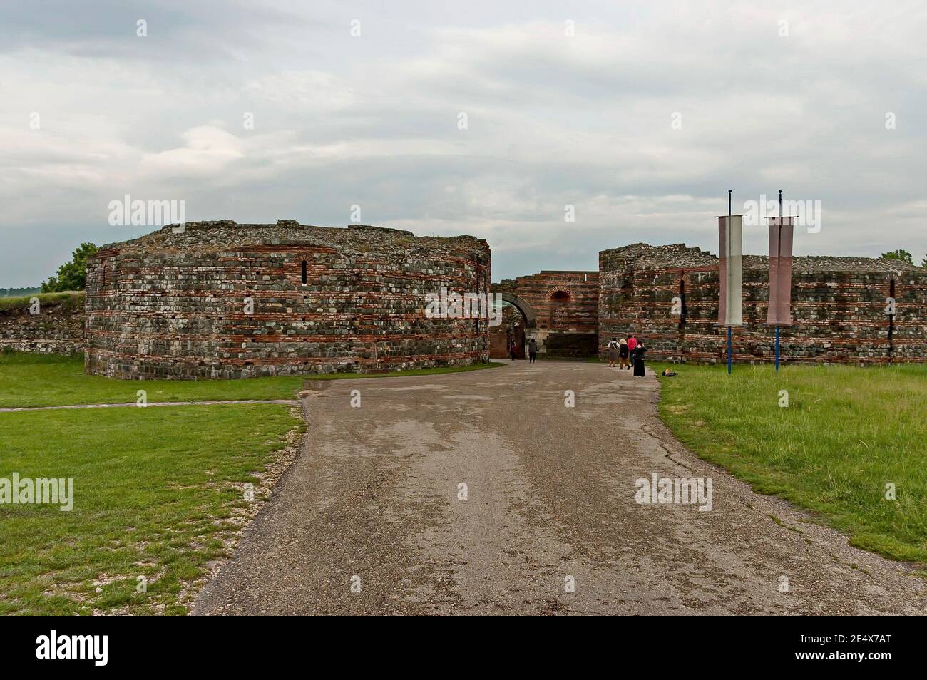 General view from the outside to the main entrance of ancient Roman ...